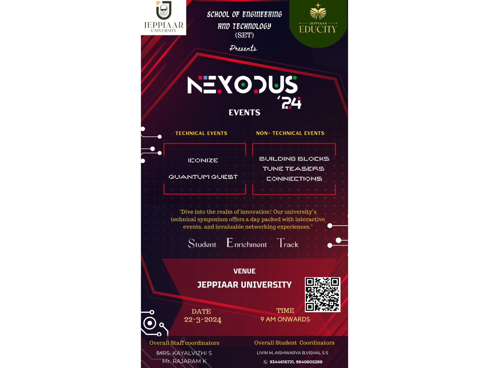 NEXODUS 24 - National Level Technical Symposium - Jeppiaar University